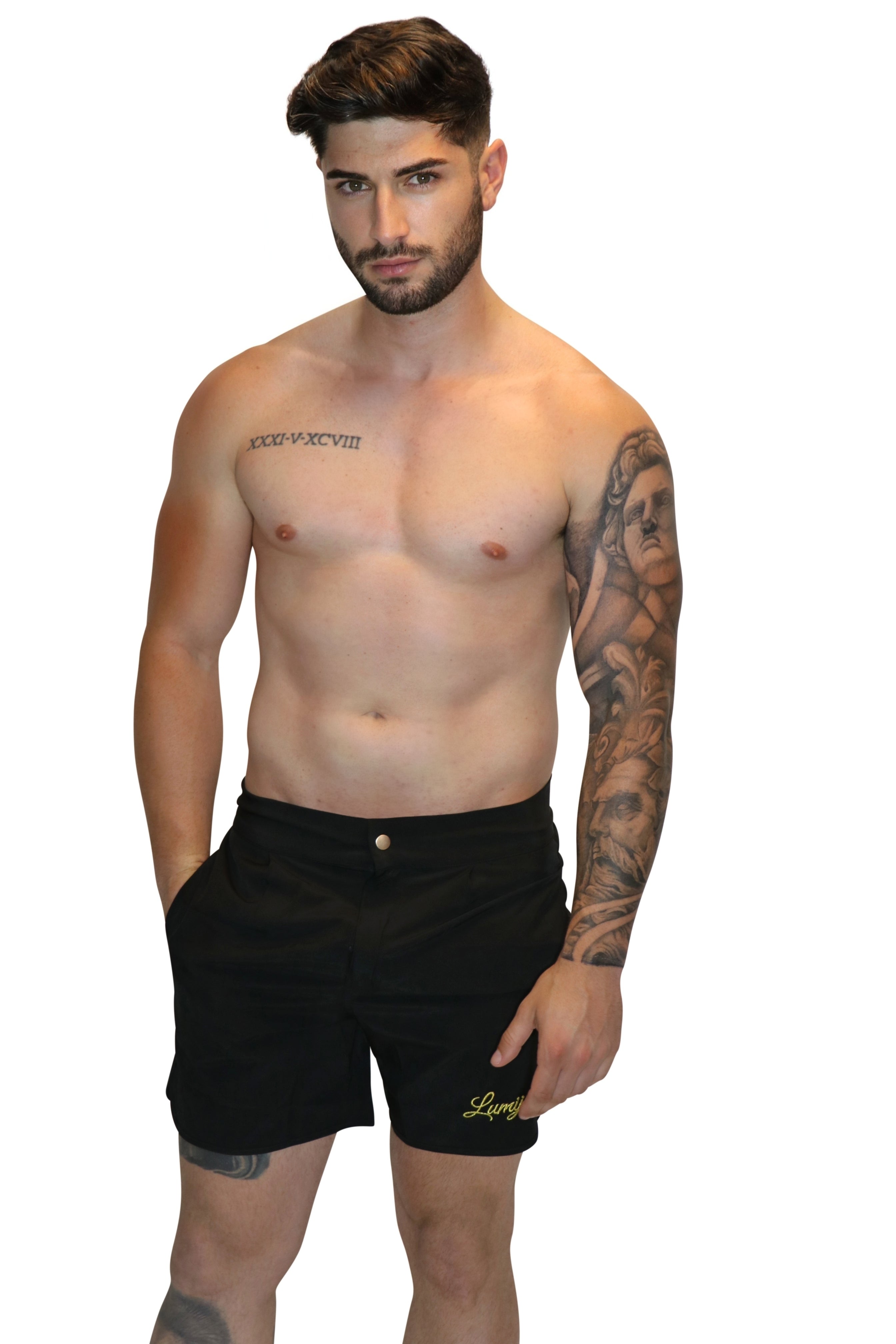 Luke Swim Shorts - Long Length in Black – Lumija Swimwear